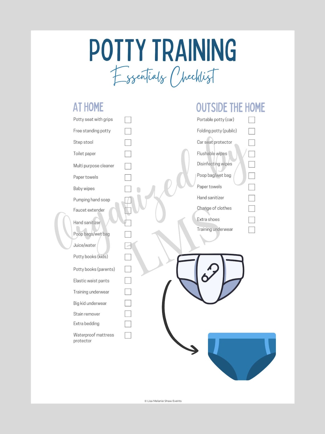 Potty Training Essentials Checklist - Etsy