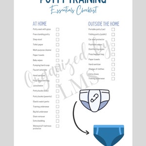 Potty Training Essentials Checklist - Etsy