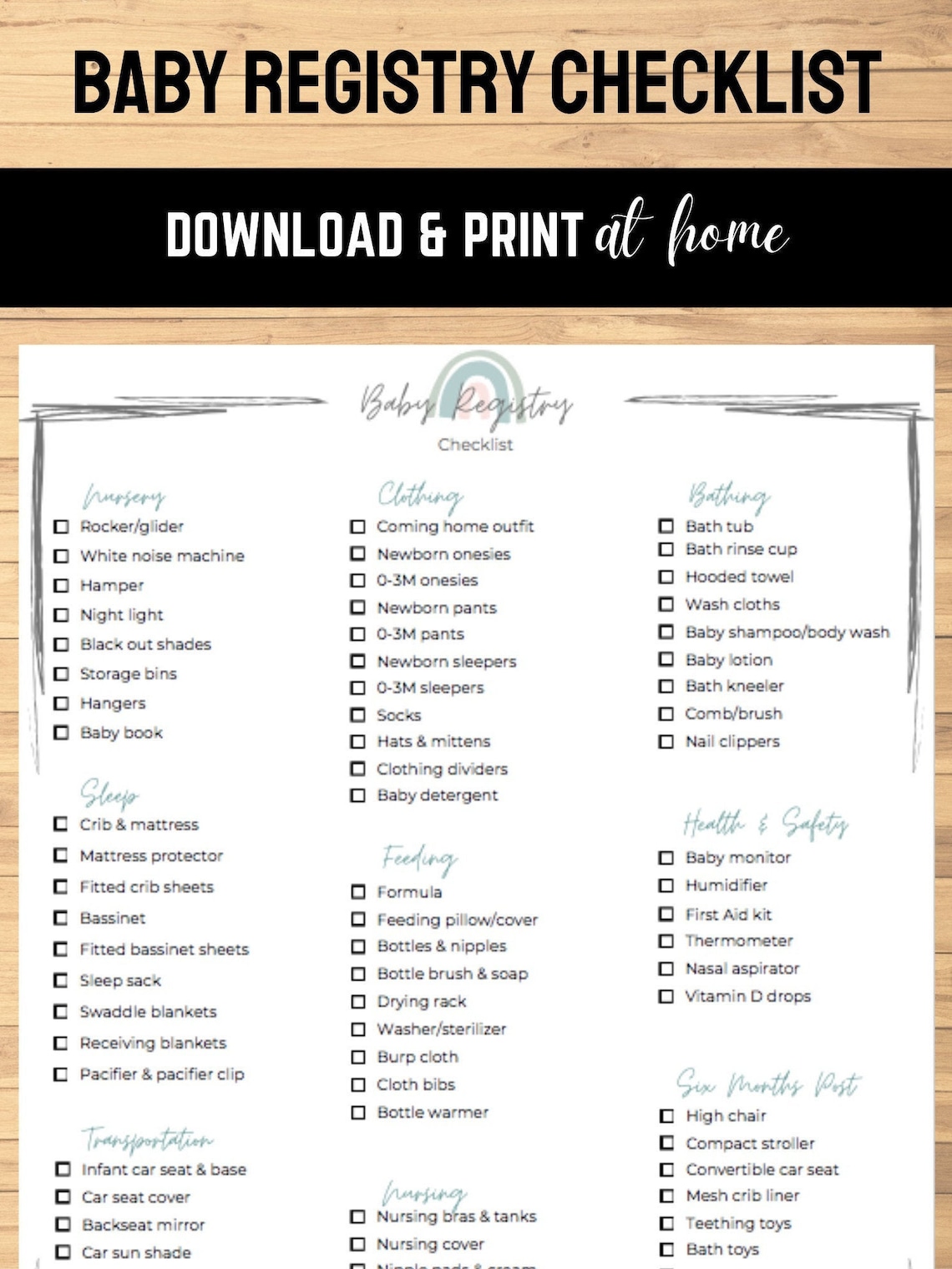 Baby Registry Checklist - Etsy