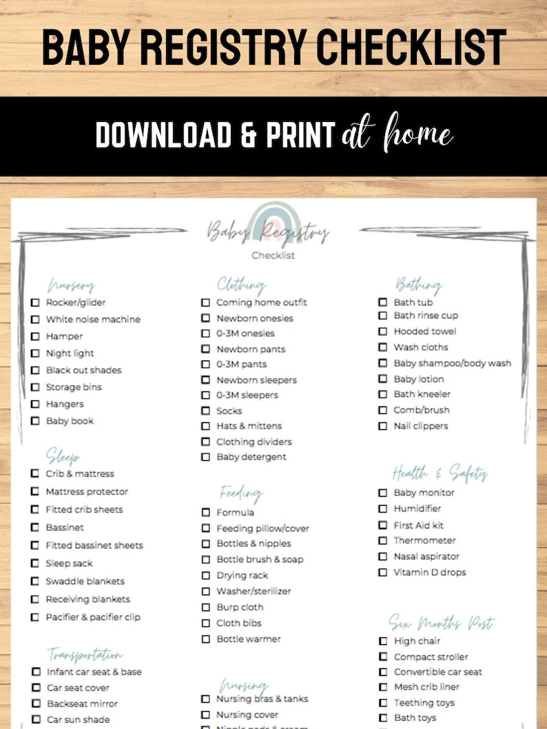 Baby Registry Checklist - Etsy