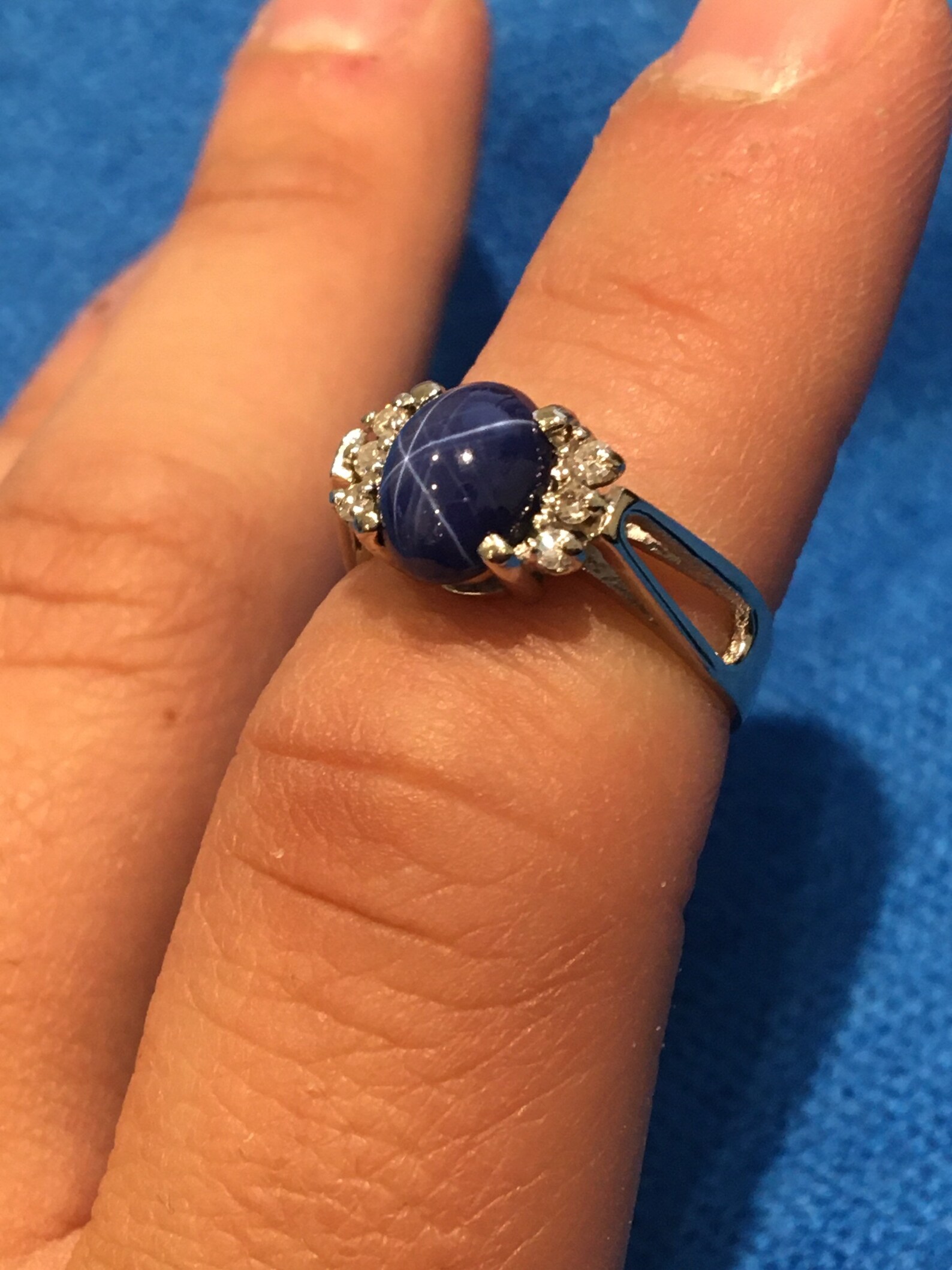 Vintage 10k Star Sapphire and Diamond Ring - Etsy Canada