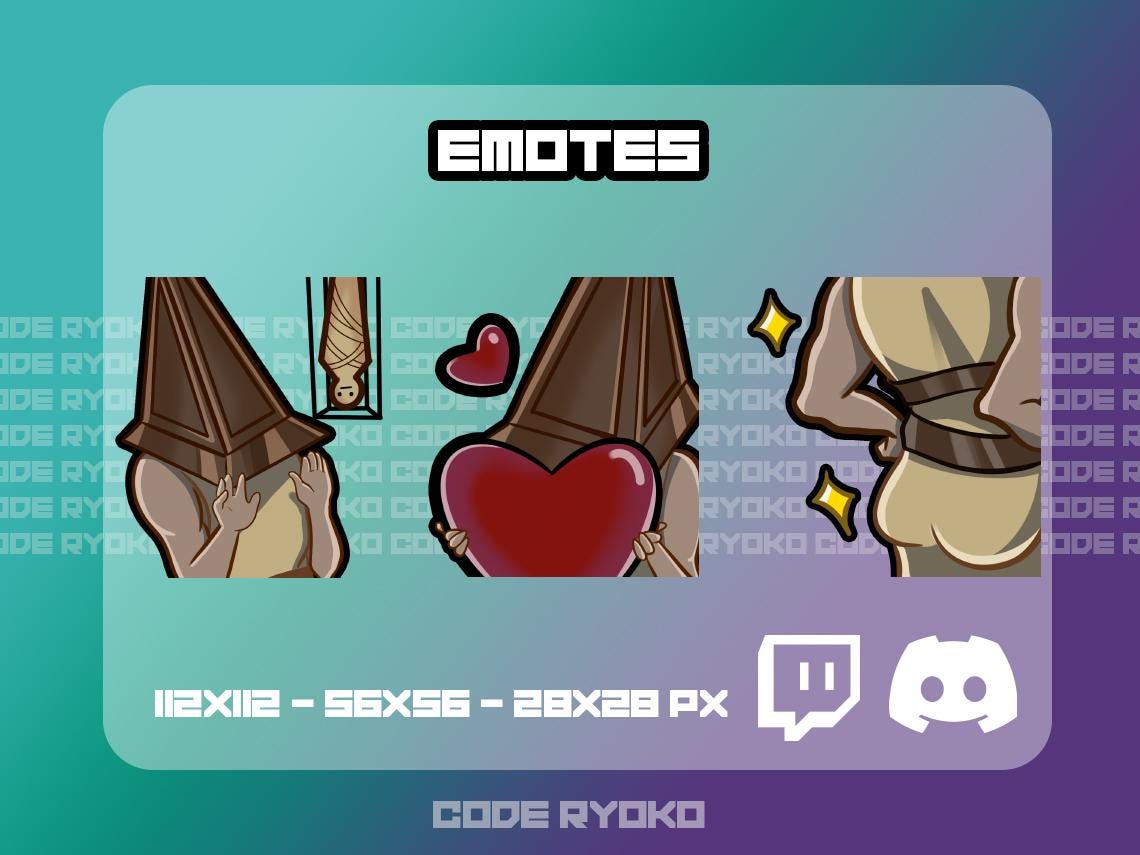 Pyramid Head Emote Pack Stickers for Twitch / Discord / Silent Hill ...