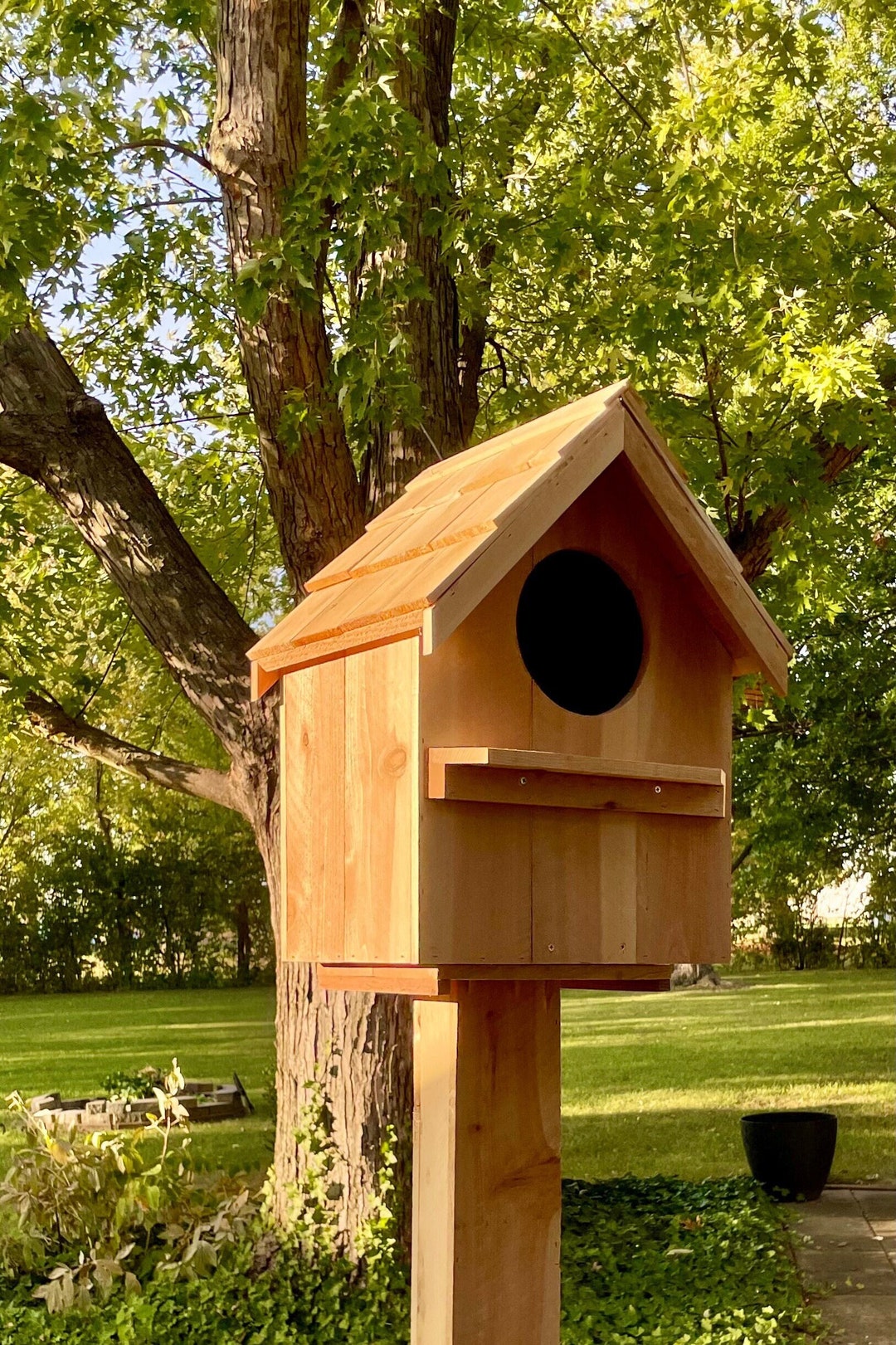Large Owl House, Owl Nesting Box, Cedar With Shake Shingled Roof ...