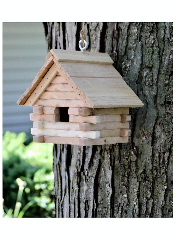 Cedar Log Cabin Bird Houses