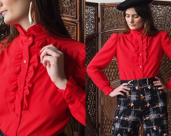 High Collar Blouse - Etsy