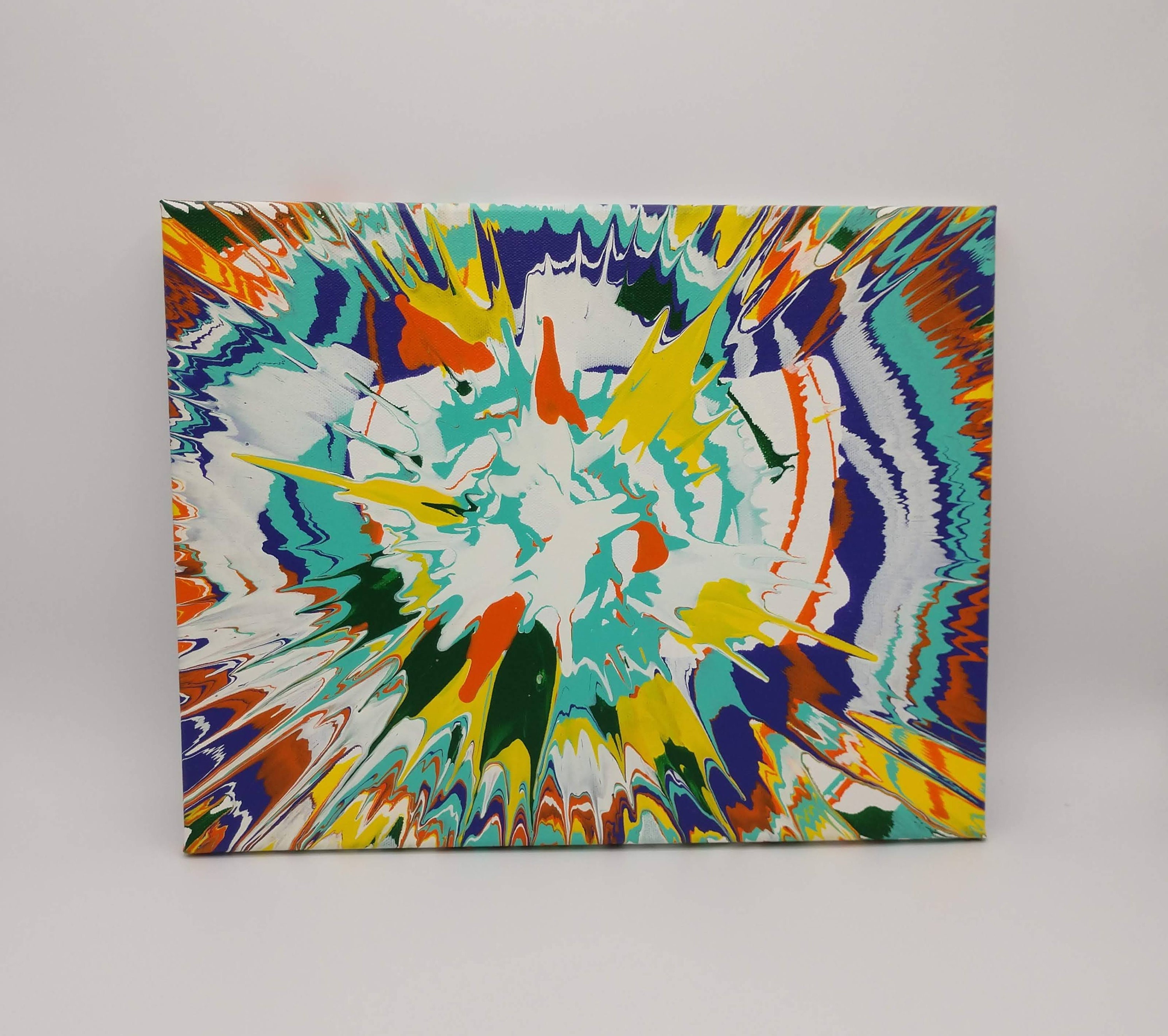 11X14 Abstract Art Acrylic Spin Art Painting Shock Wave | Etsy