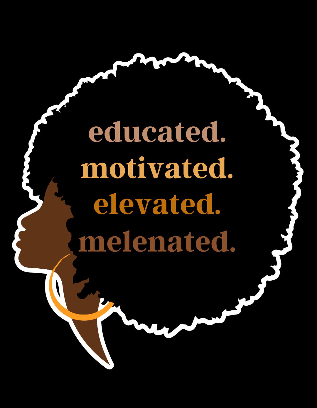 Black Women Embroidery Design: Educated, Motivated, Elevated (svg, Png ...