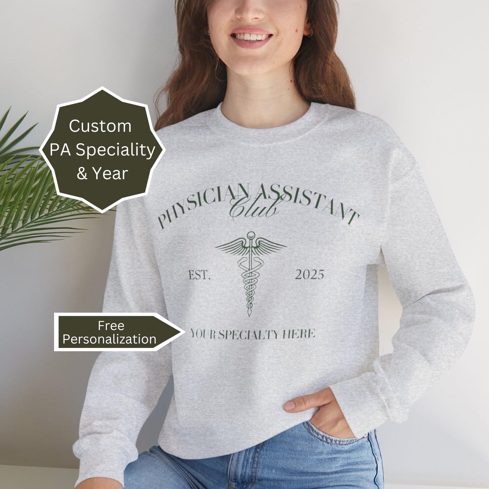 Custom Physician Assistant Club Crewneck Sweatshirt, Physician ...