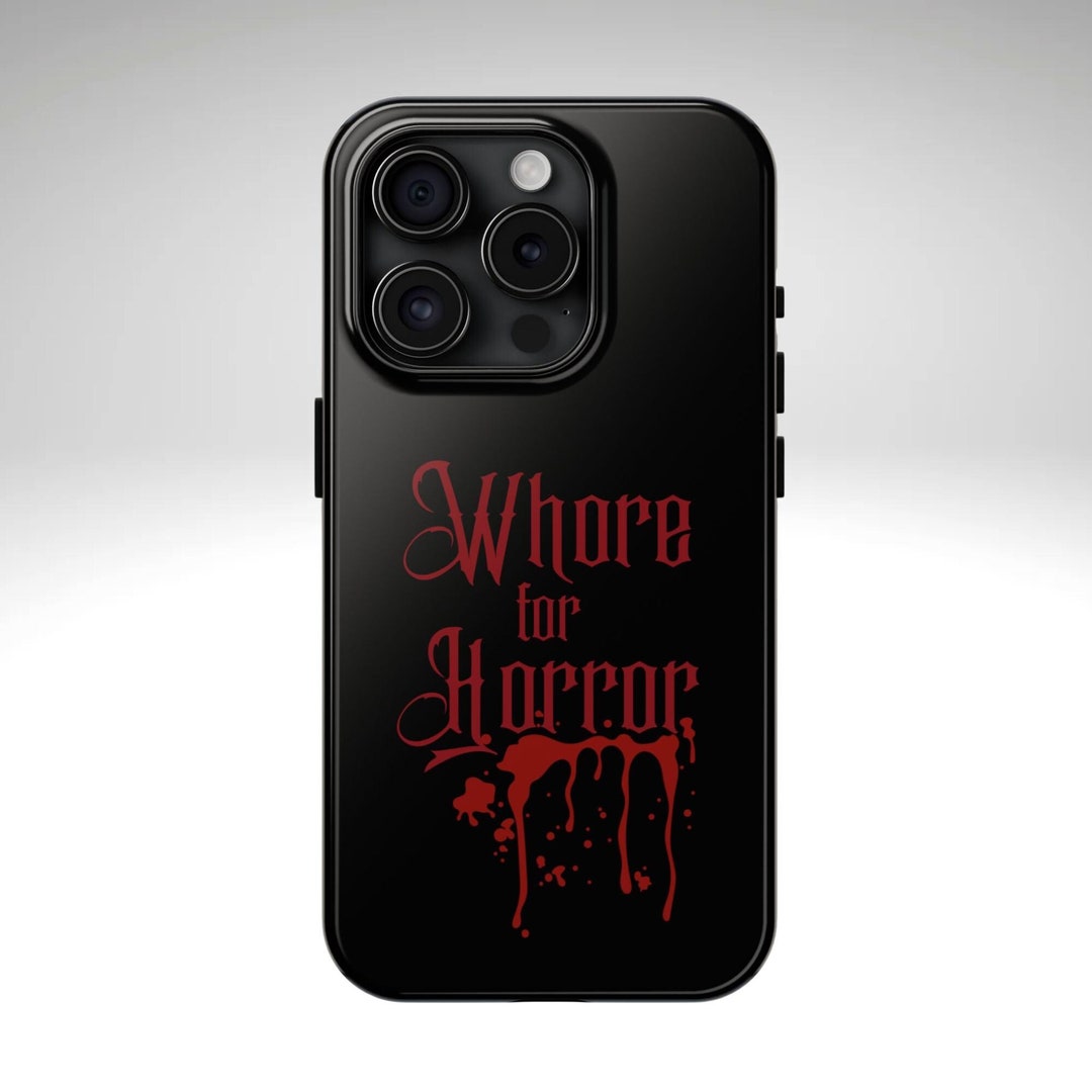 Retro Scary Movie Whore for Horror Phone Case, Funny Spooky Halloween ...