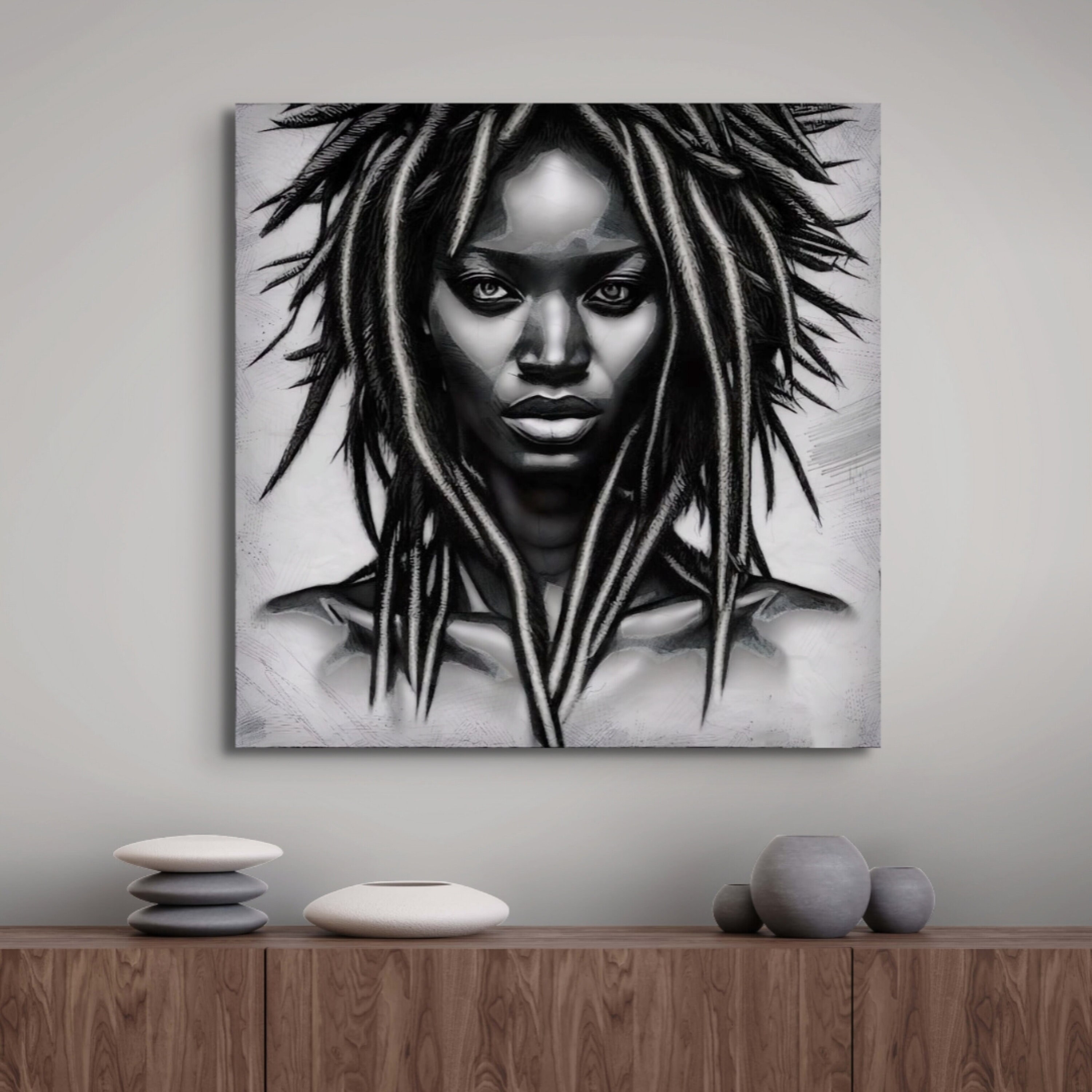 Beautiful Black Woman With Dreads Canvas Wall Art Afrocentric - Etsy