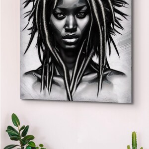 Beautiful Black Woman With Dreads Canvas Wall Art Afrocentric - Etsy