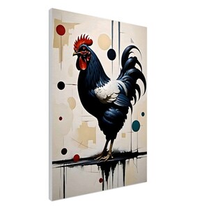 Stunning Rooster Canvas Wall Art, Colorful Rooster Painting, Unique ...