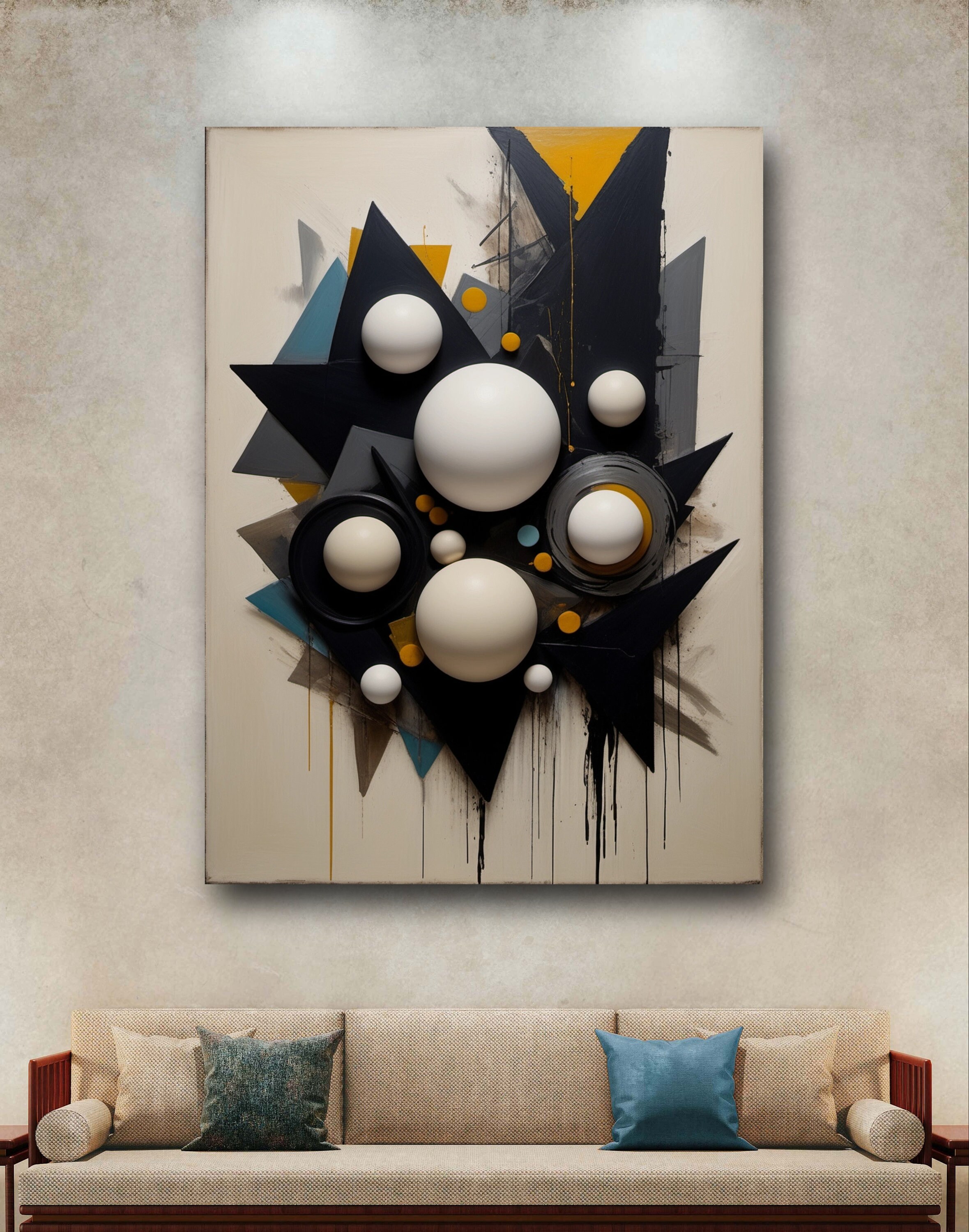 Abstract Painting Wall Art, Classy Home Decor Canvas, Modern Artwork ...