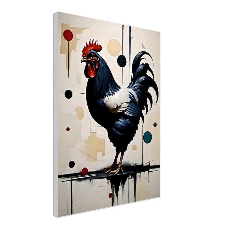 Stunning Rooster Canvas Wall Art, Colorful Rooster Painting, Unique ...