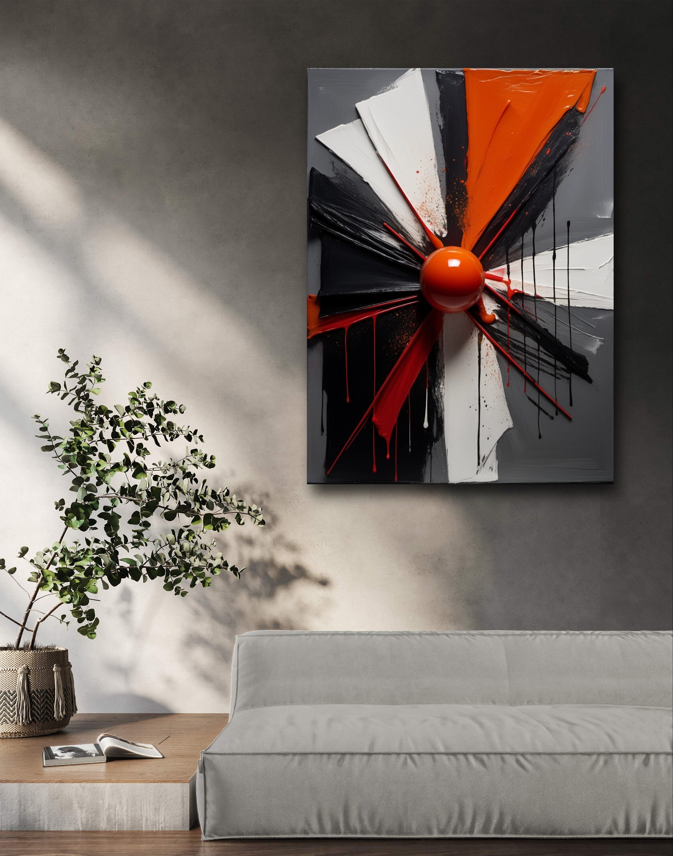 Abstract Painting Wall Art, Classy Home Decor Canvas, Modern Artwork ...