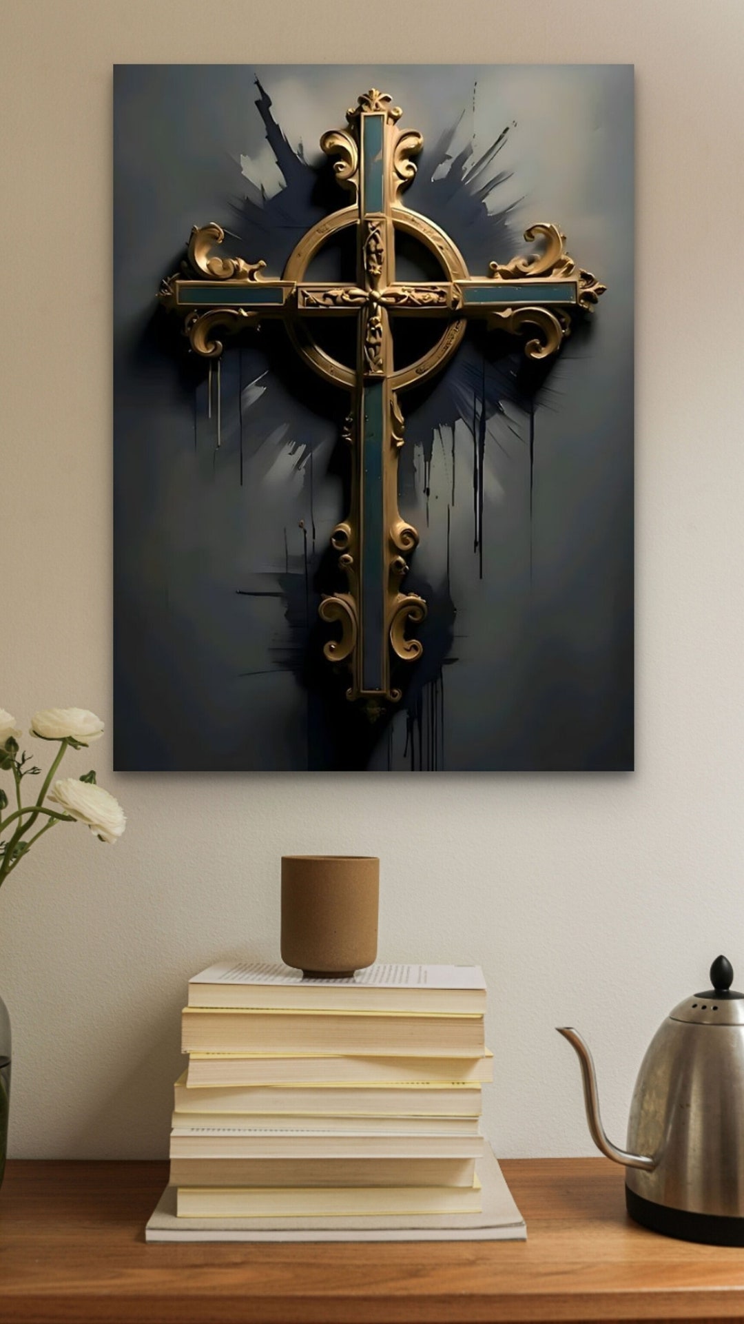Wall Art Christian Cross Canvas Print, Religious Decor, Gift, Christian ...