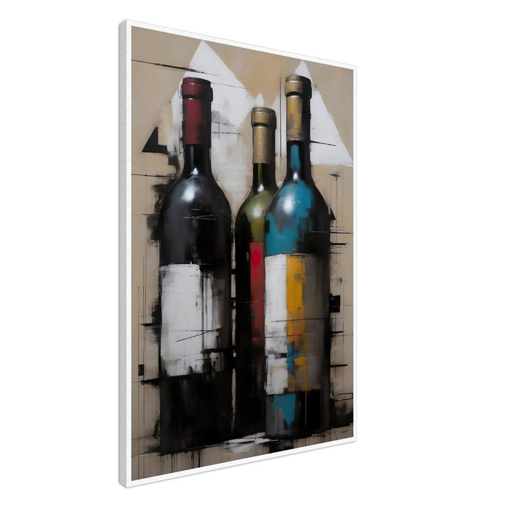 Abstract Wine Bottle Painting Wall Art Classy Home Decor - Etsy