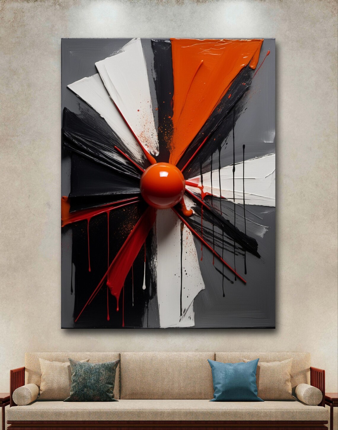 Abstract Painting Wall Art, Classy Home Decor Canvas, Modern Artwork ...