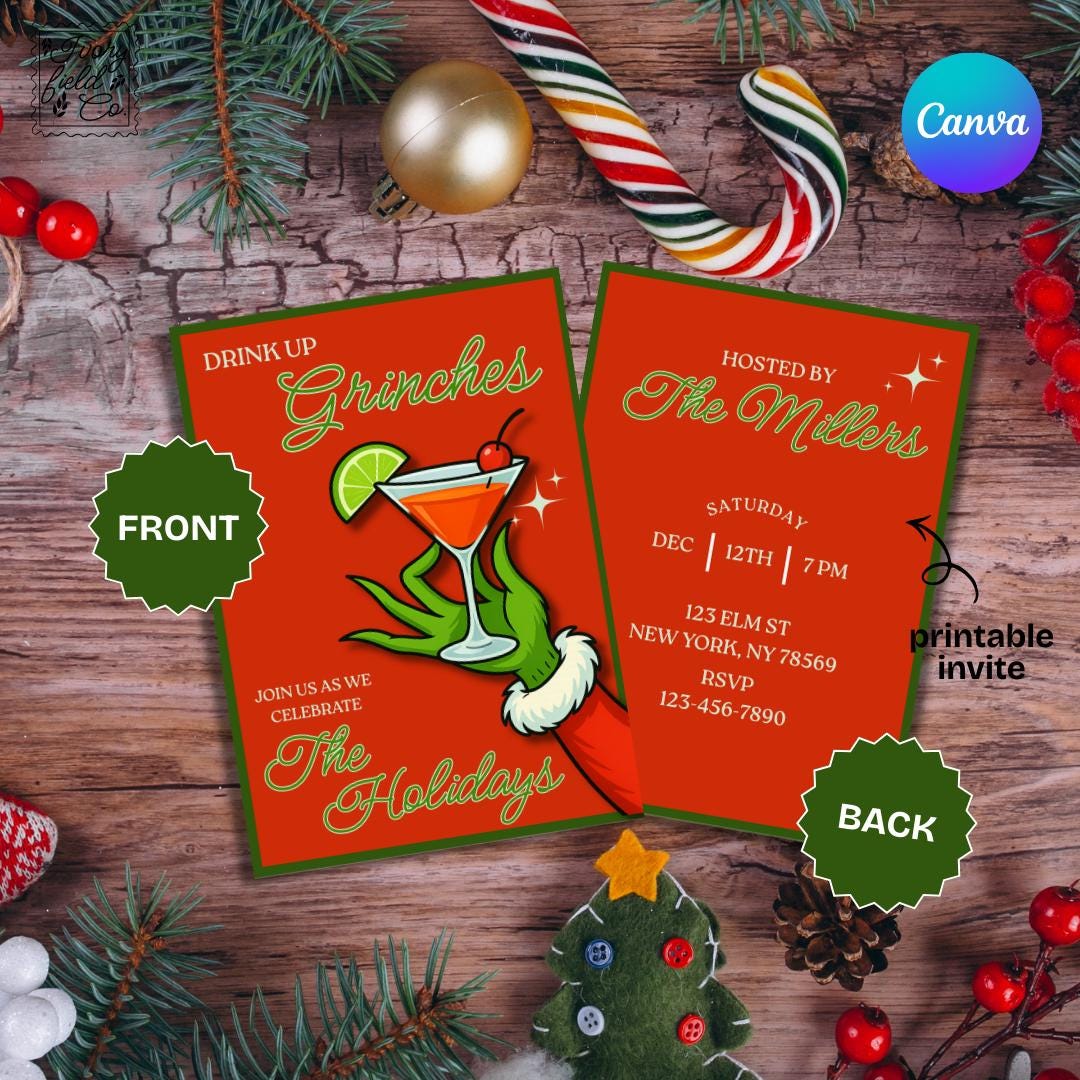 Grinchmas Christmas Party Invitation | Grinch Decorations | Xmas Party ...