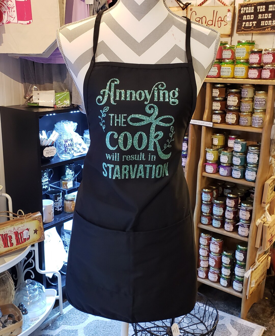 Funny Kitchen Apron: Annoying the Cook Will Result in Starvation - Etsy