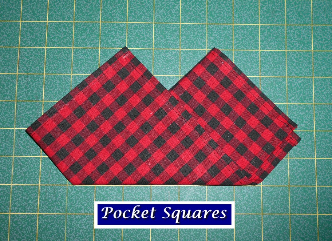 Red & Black Buffalo Check Pocket Square/hanky/handkerchief/checkered ...