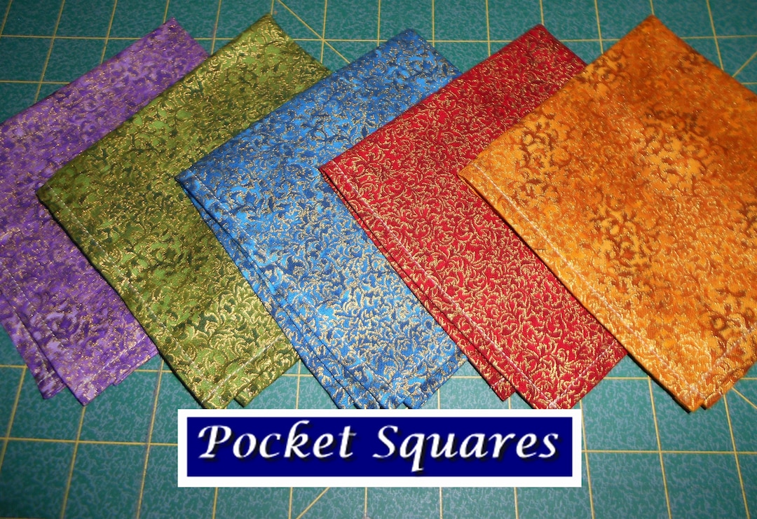Gold Metallic Scroll Pocket Square/hanky/handkerchief/mini Scroll ...