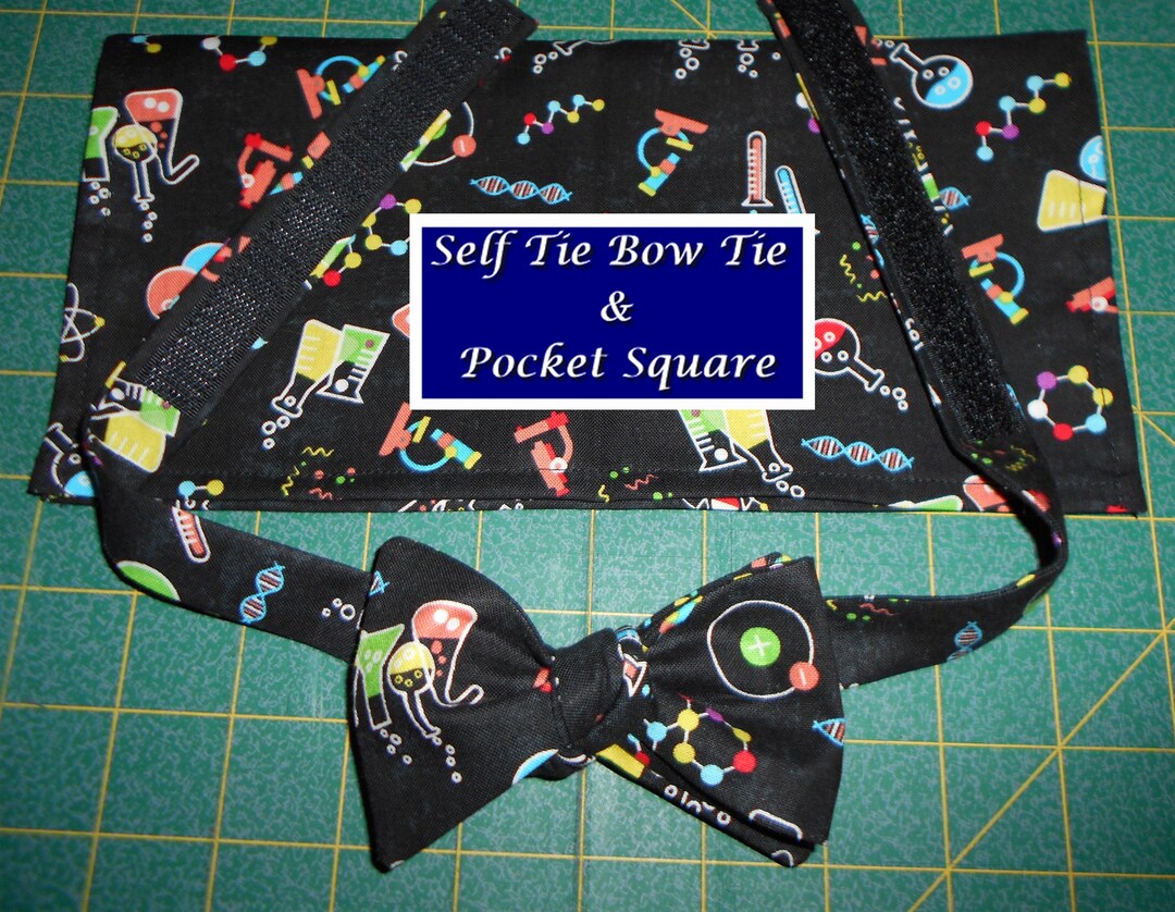 Chemistry/science Beakers Self Tie Bow Tie & Pocket Square Set/hanky ...