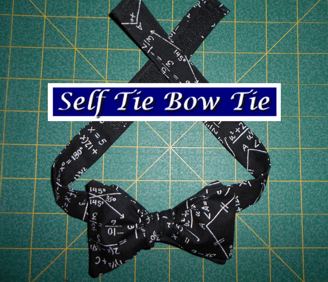 Mathematics Self Tie Bow Tie/cotton/science/equations on Black/teacher ...