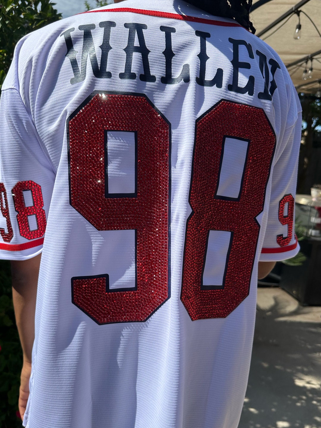 Morgan Wallen Concert Jersey Bedazzled Jersey Wallen 98 Brave Glitter ...