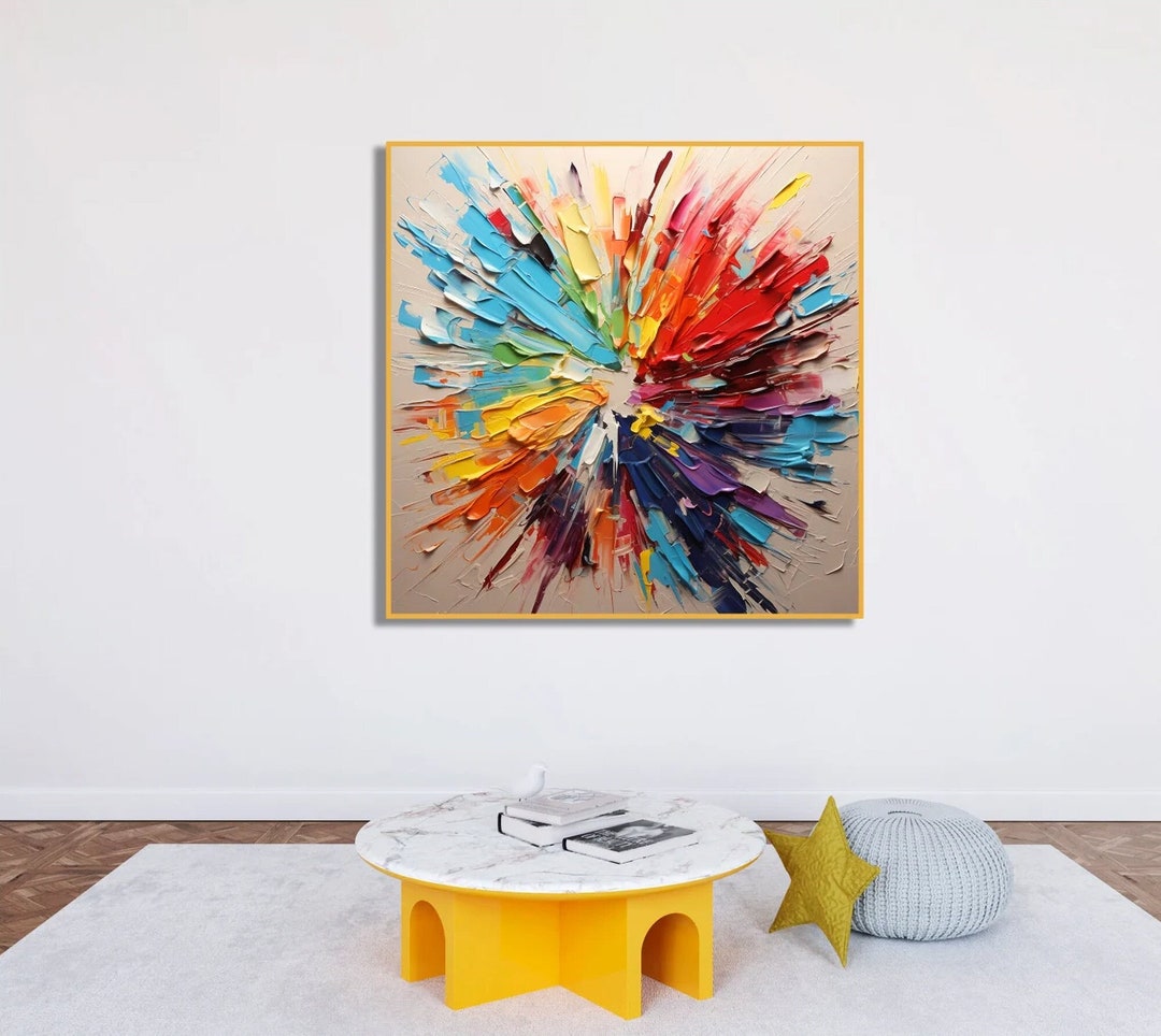 Multicolor Colorful Abstract Art, Painting Print, Contemporary Modern ...