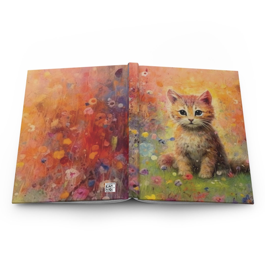 Kitten Notebook Ruled 150 Pages, Cat Lover Gift, Cute Kitten Art ...