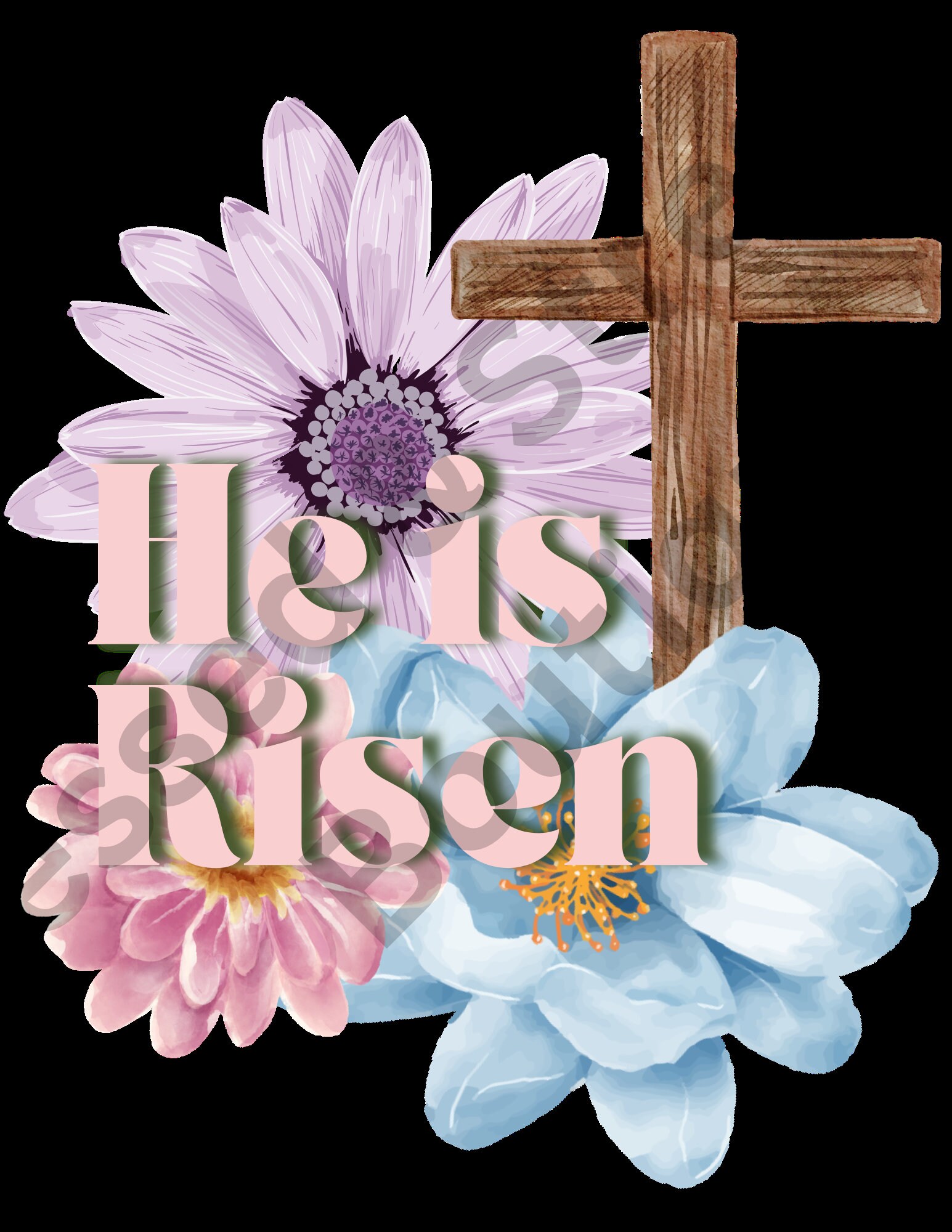 He is Risen Flowers and Cross Easter Png Sublimation for T Shirt - Etsy