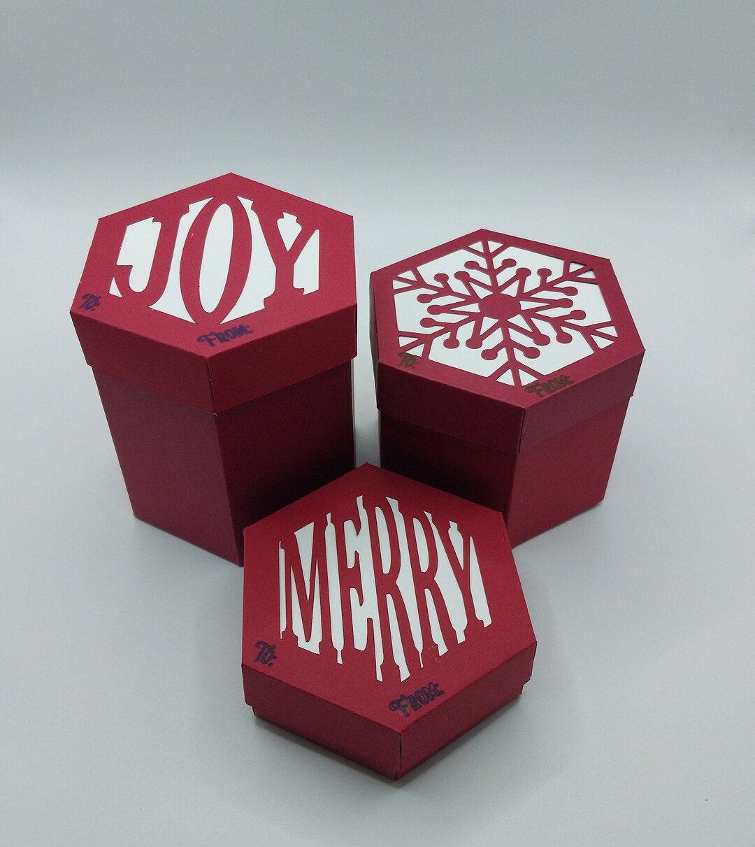 Christmas Gift Box Set of 3 SVG Cut File - Etsy