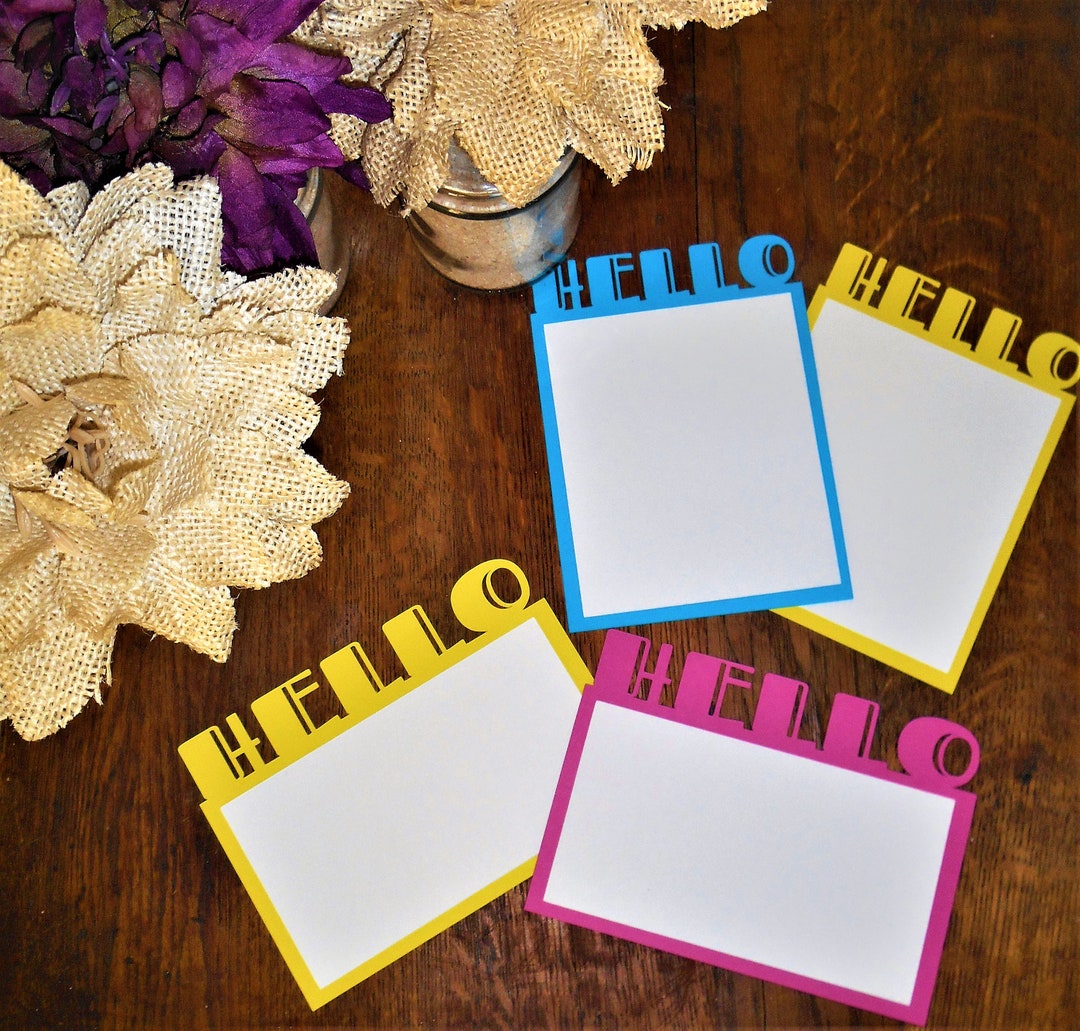 Hello Note Card & Envelope SVG Template Cut File for Cricut, Silhouette ...