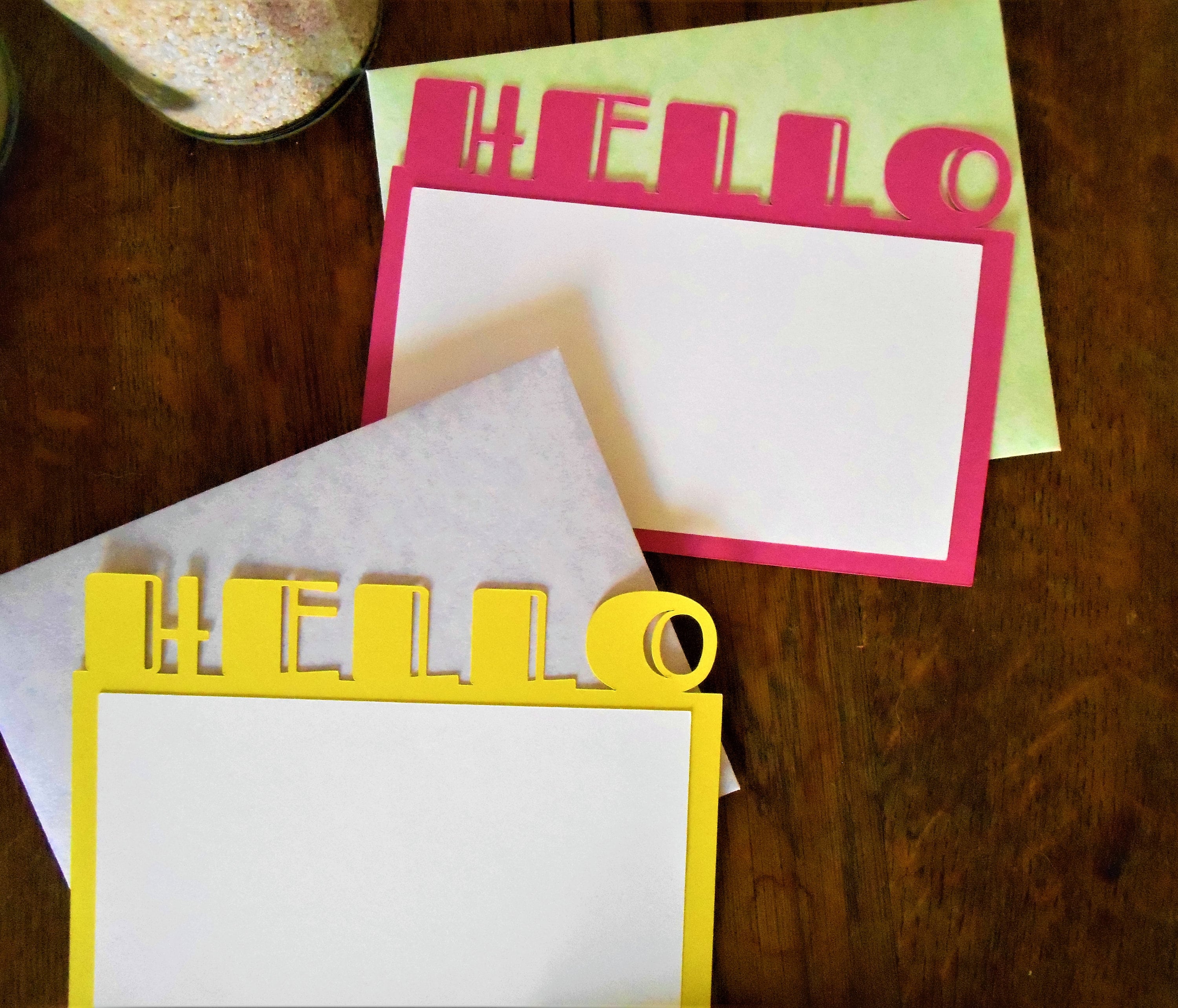 Hello Note Card & Envelope SVG Template Cut File for Cricut | Etsy