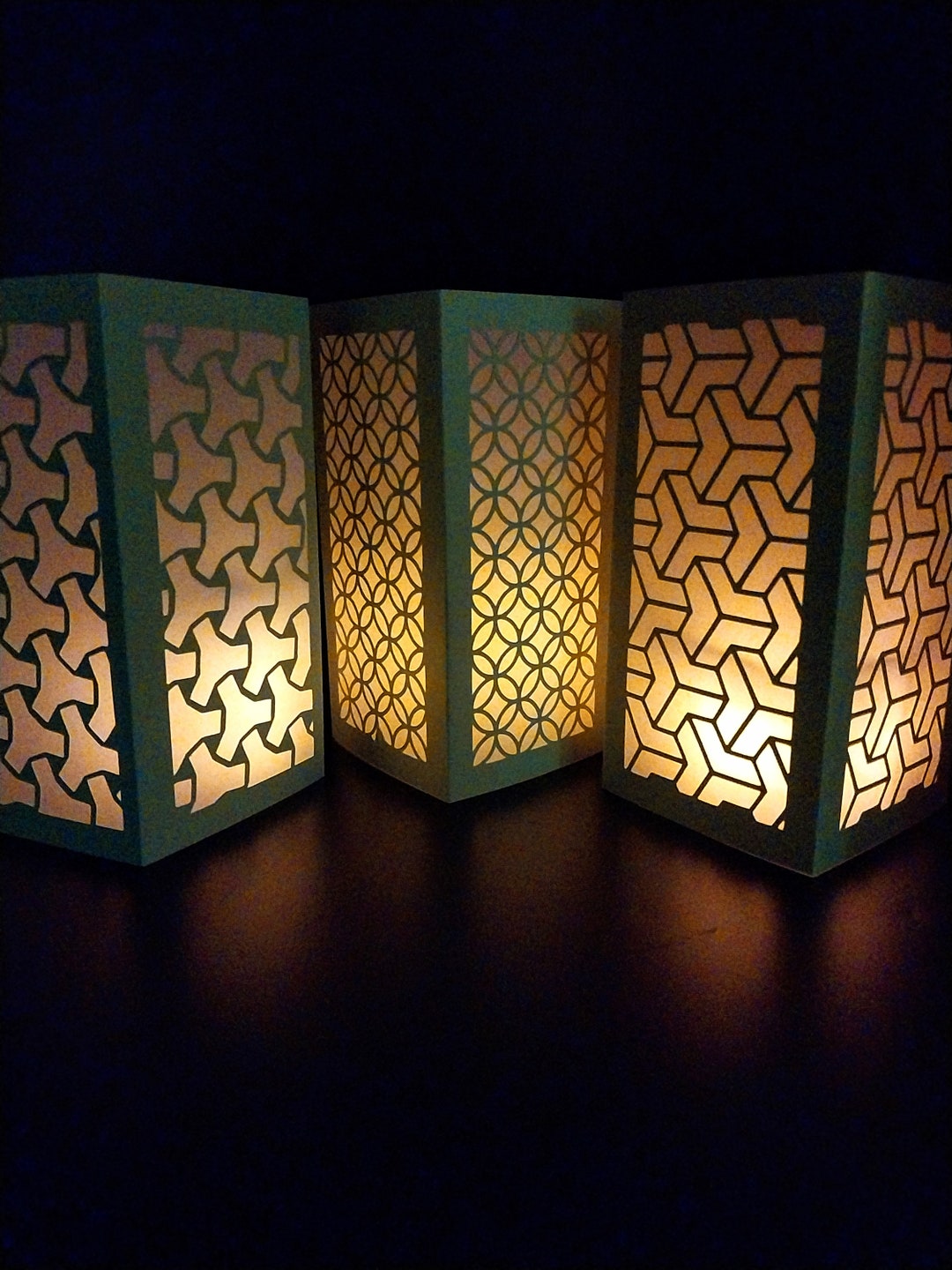 Mid Century Modern Geometric Lantern Centerpiece Set SVG for Cricut or ...