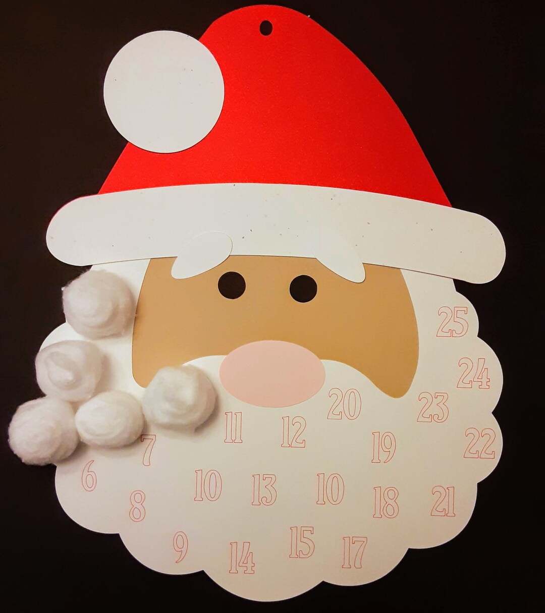 Santa Advent Calendar - Kid Craft - SVG Cut File and PDF Printable - Etsy
