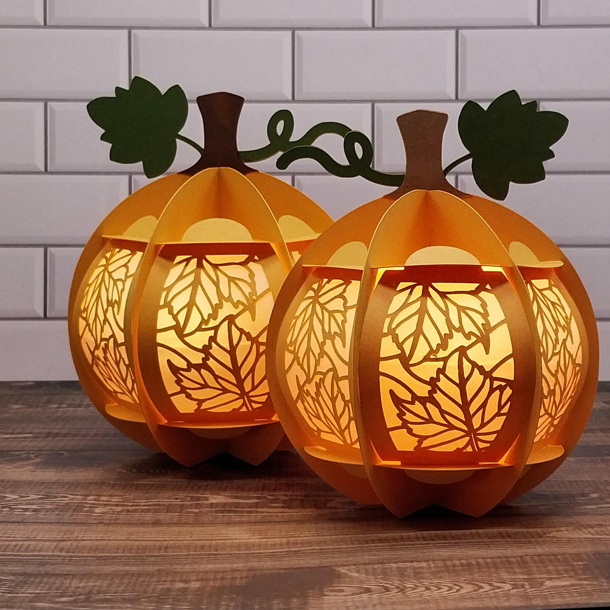 Fall Pumpkin Lightbox Lantern Centerpiece Decor for Halloween and ...