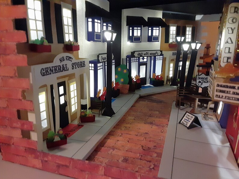 Main Street USA Book Nook SVG: DIY Papercraft Project - Etsy