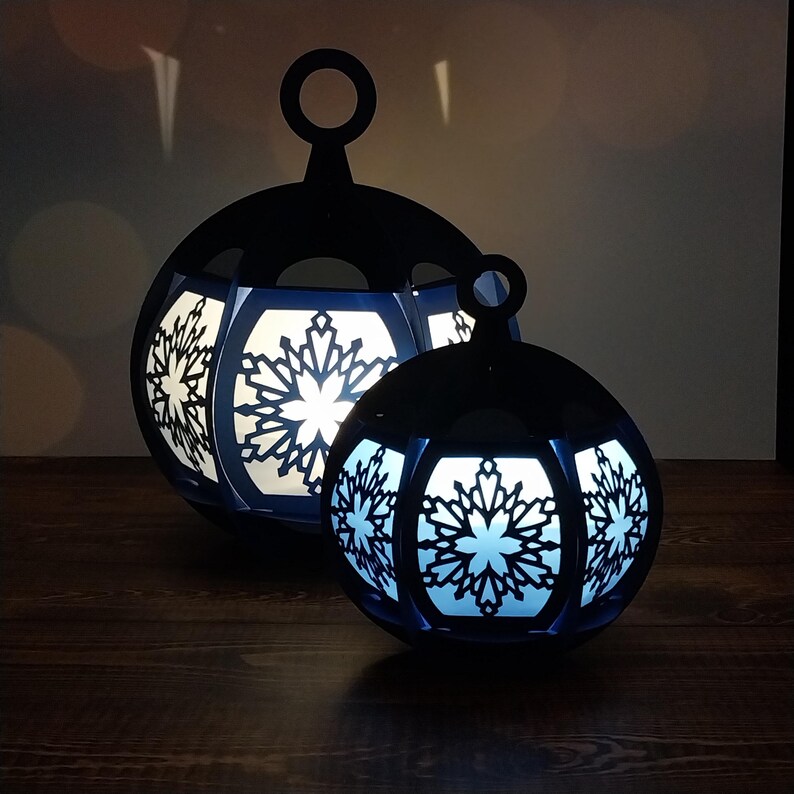 Winter Snowflake Ornament Lightbox Lantern Centerpiece Decor SVG DXF - Etsy
