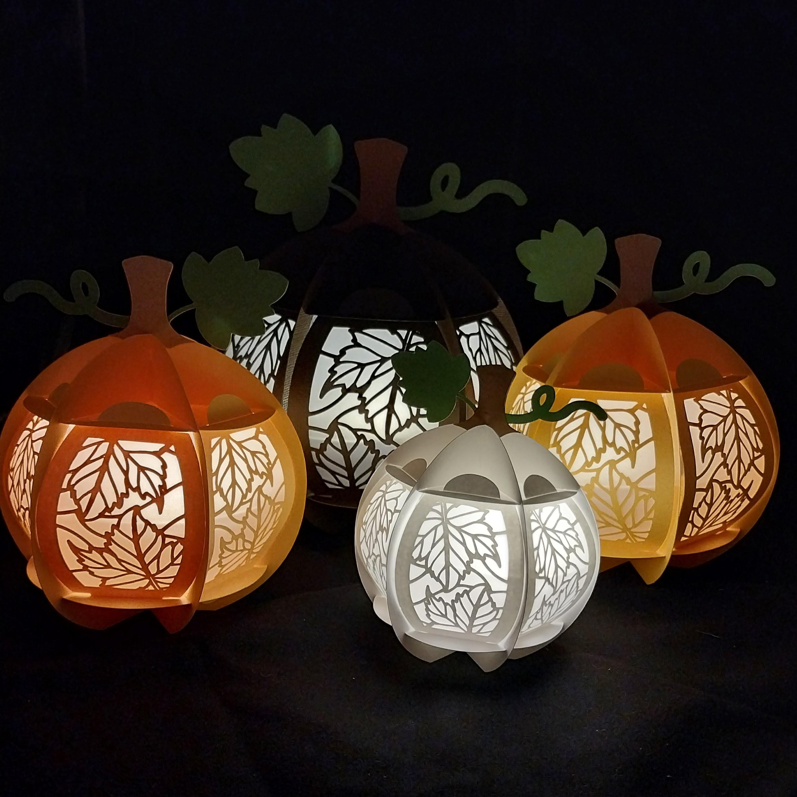 Fall Pumpkin Lightbox Lantern Centerpiece Decor for Halloween and ...
