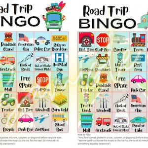 License Plate and Road-trip Bingo Boards Printable PDF - Etsy