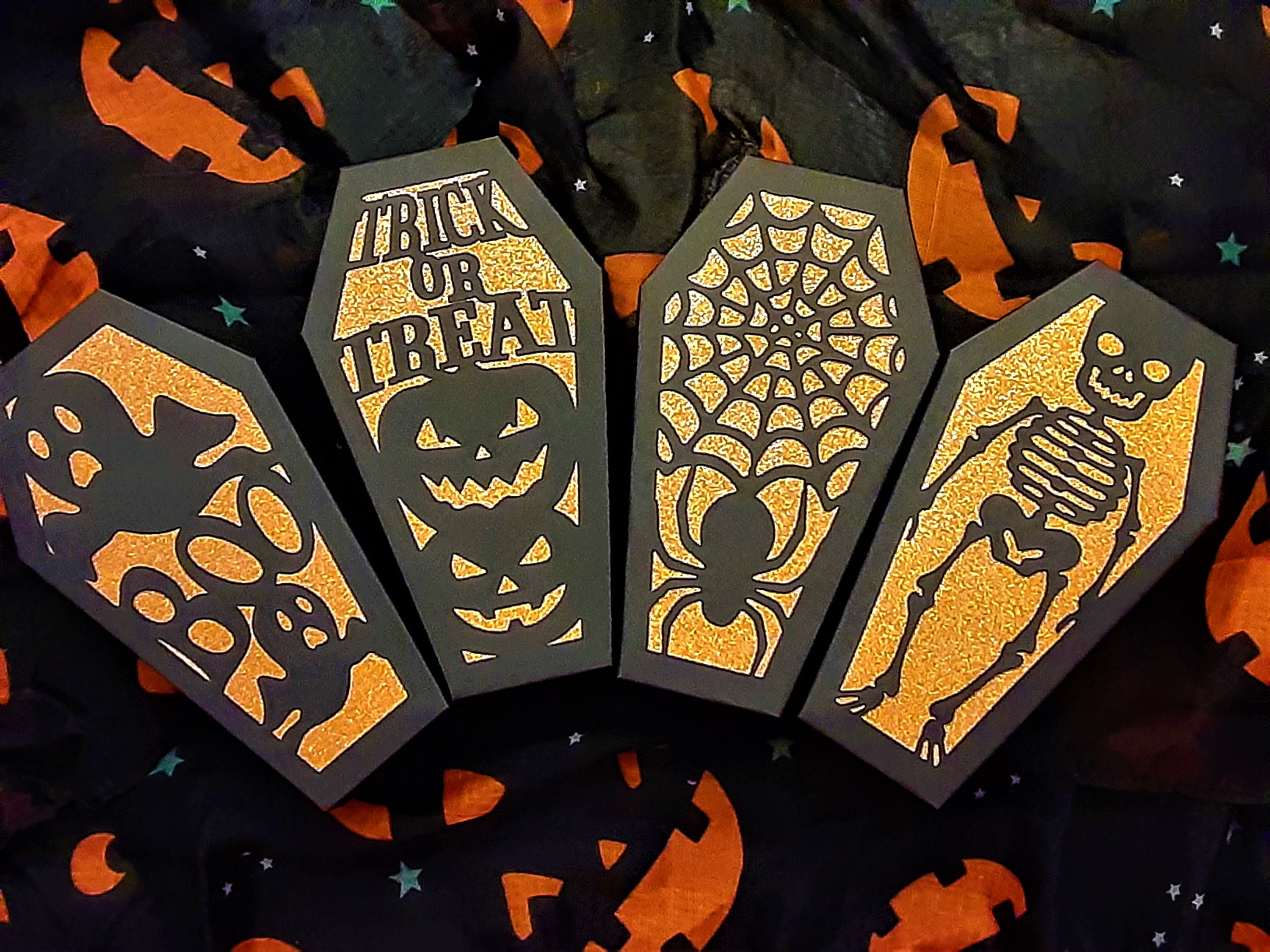 Halloween Scary Coffin Treat Boxes SVG Cut File - Etsy