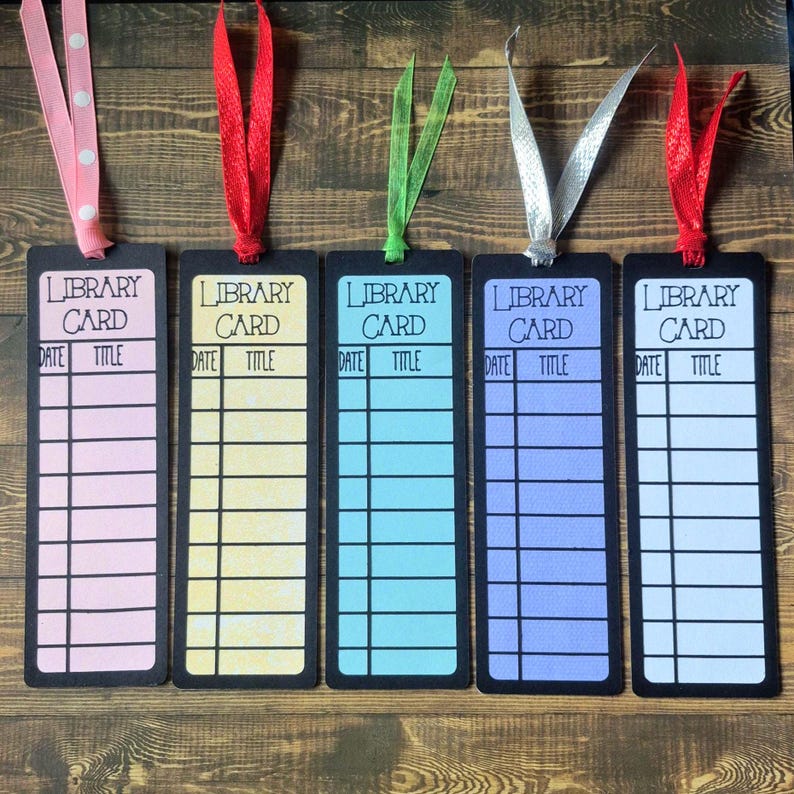 Library Card Bookmark SVG DXF Cut File for Cricut and Silhouette - Etsy