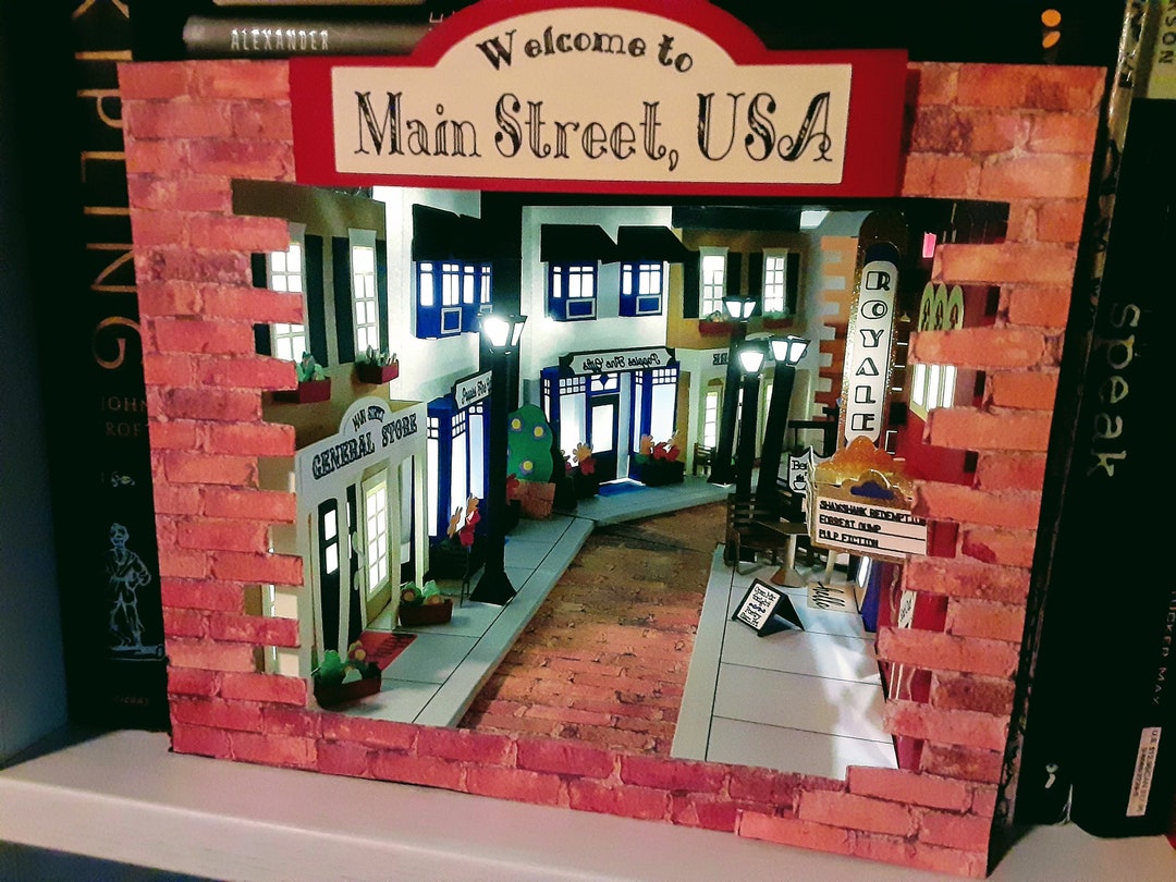 Main Street USA Book Nook SVG: DIY Papercraft Project - Etsy