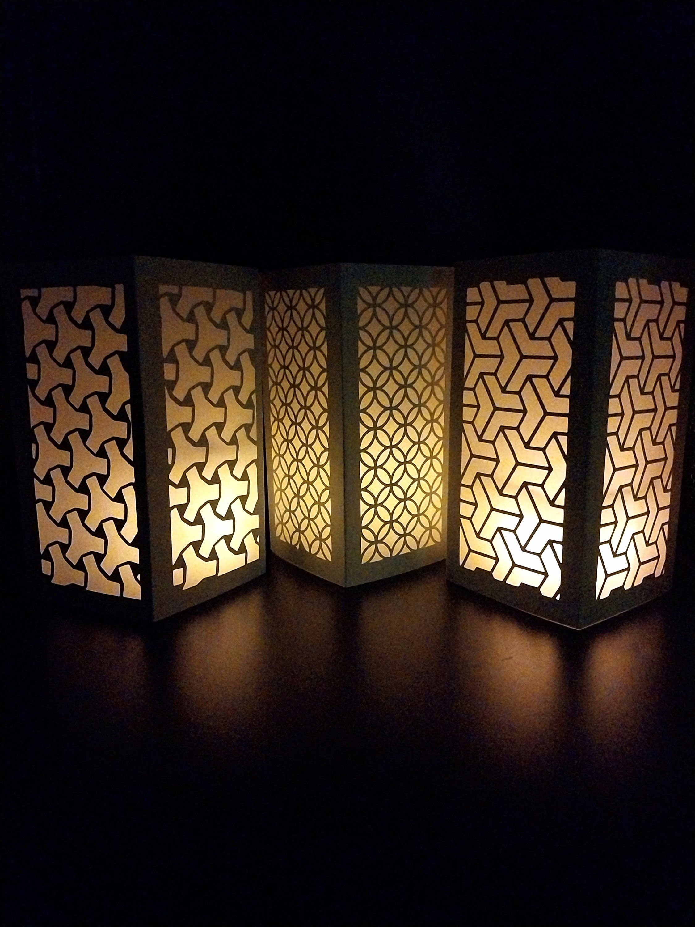 Mid Century Modern Geometric Lantern Centerpiece Set SVG for Cricut or ...