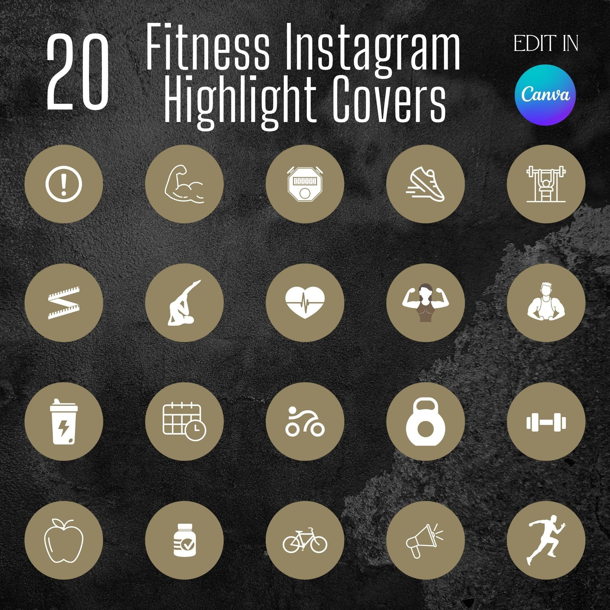 Fitness Instagram Highlight Covers | Earth Tone Social Media Templates ...