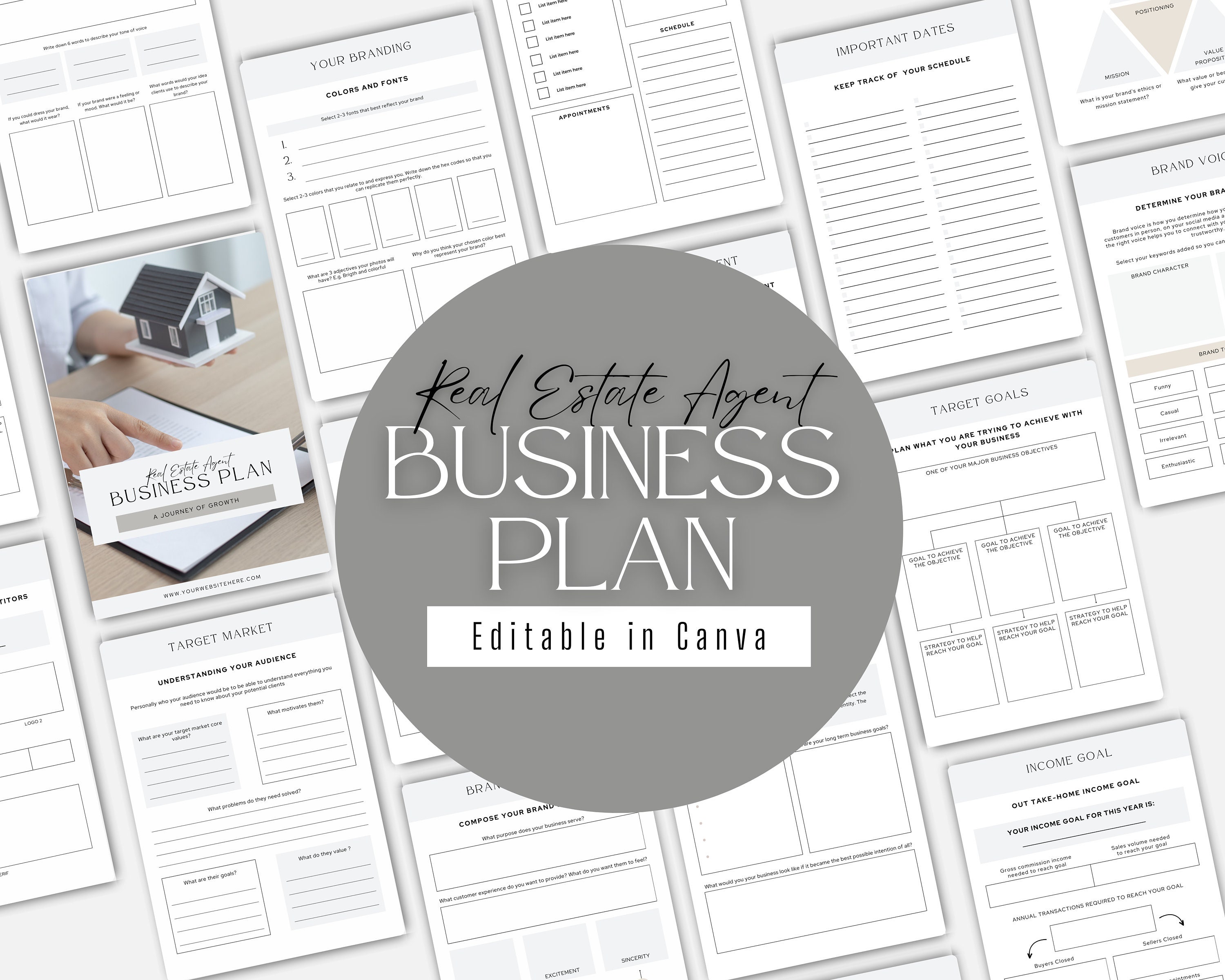 Realtor Business Plan Template | Real Estate Agent Planner (digital ...