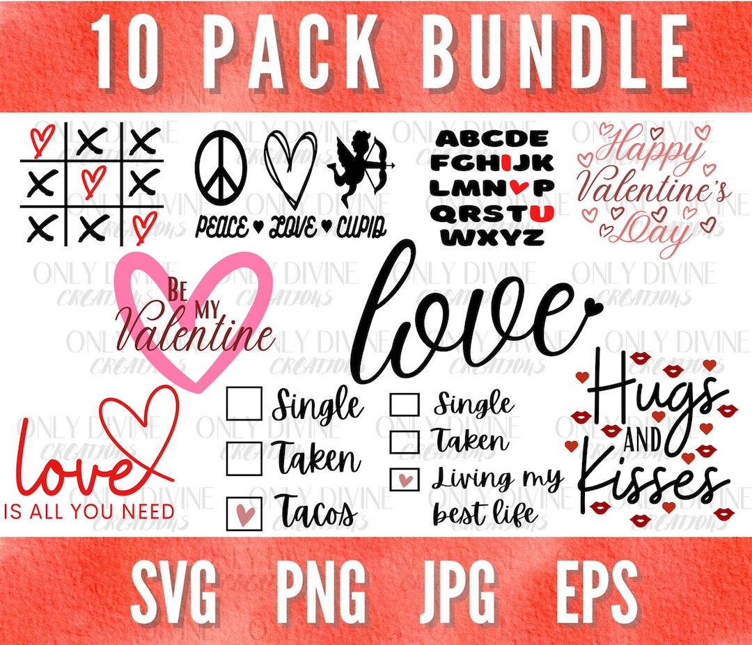 Valentine's Day SVG Design Bundle, Love Hearts (cut Files) - Etsy