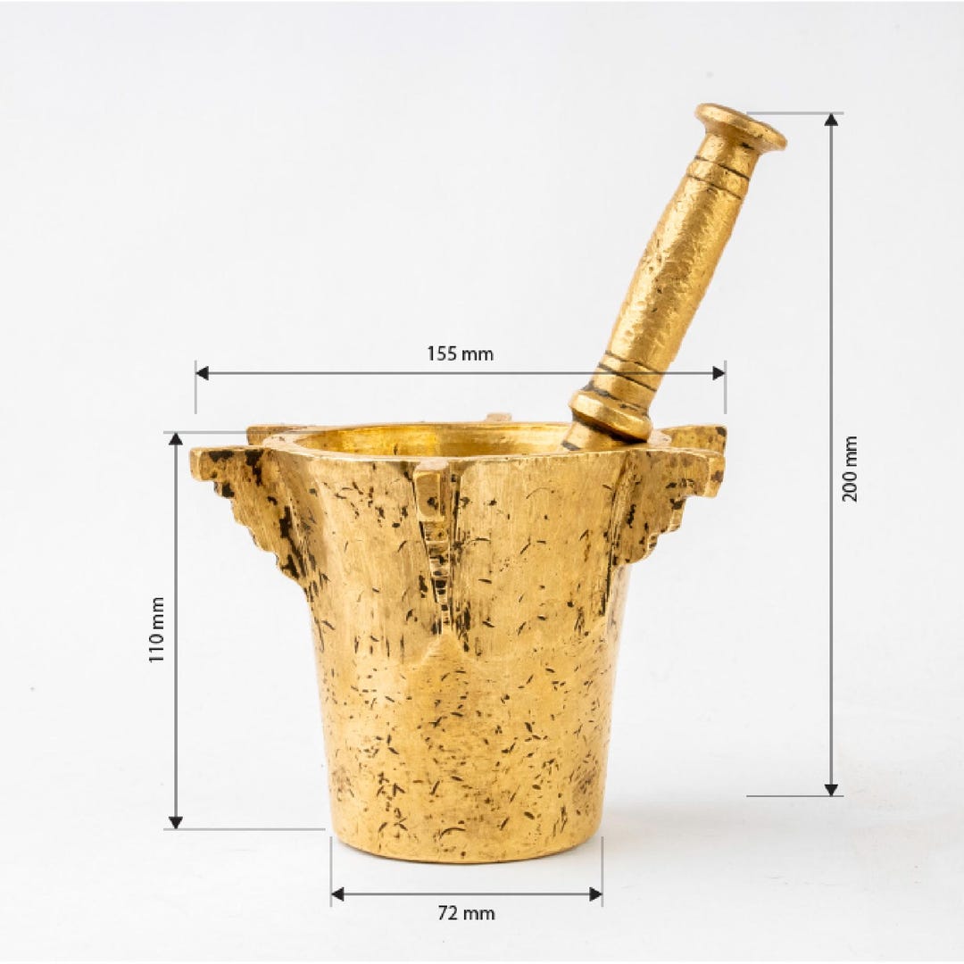 Antique Vintage Moroccan Brass Mortar and Pestle (MEHRAZ) – Handmade by ...